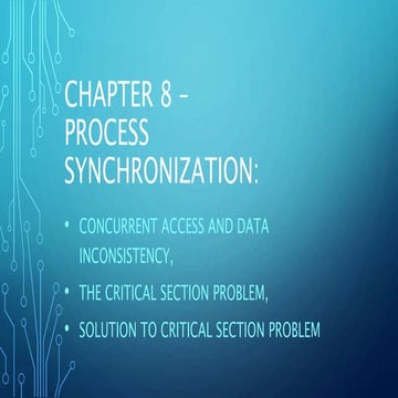 Process Synchronization Scheduling Pptx 