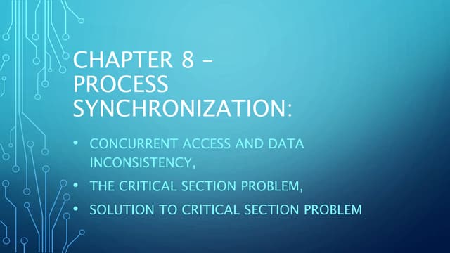 Process Synchronization Scheduling Pptx