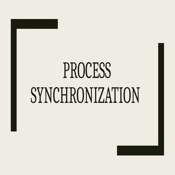 Process Synchronization Topic Of Operating System Ppt