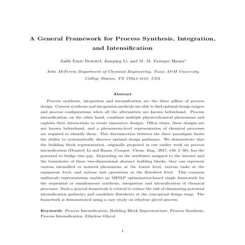 Process Synthesis, Integration.pdf