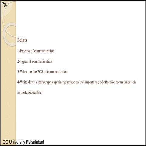 Process,Types and 7CS of communication, explain stance on the ...