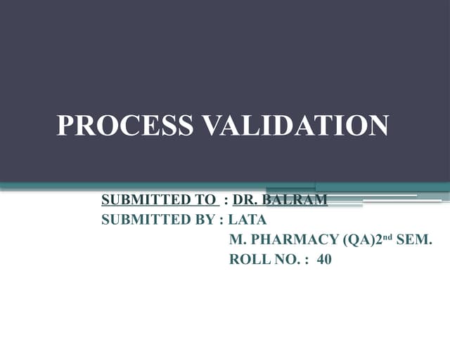 Process validation | PDF