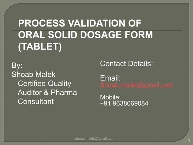 Process validation of tablet compression | PDF