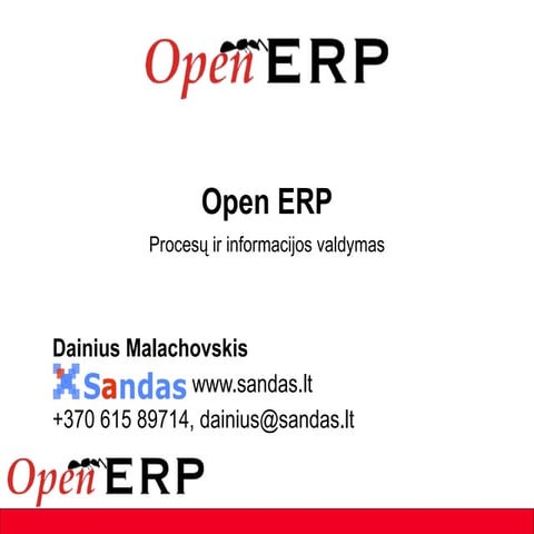 Procesu Ir Informacijos Valdymas Su Open ERP | ODP
