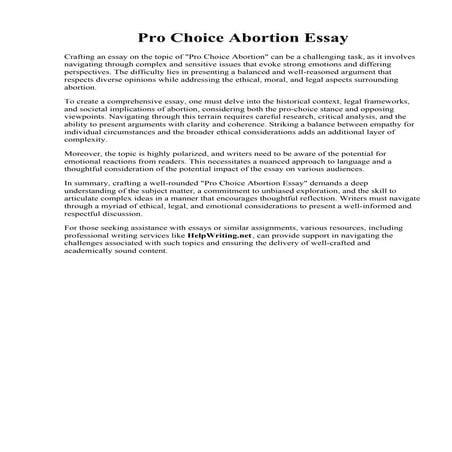 Pro Choice Abortion Essay | PDF | Cloud Computing | Internet