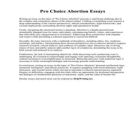 Introduction For Abortion Essay | PDF