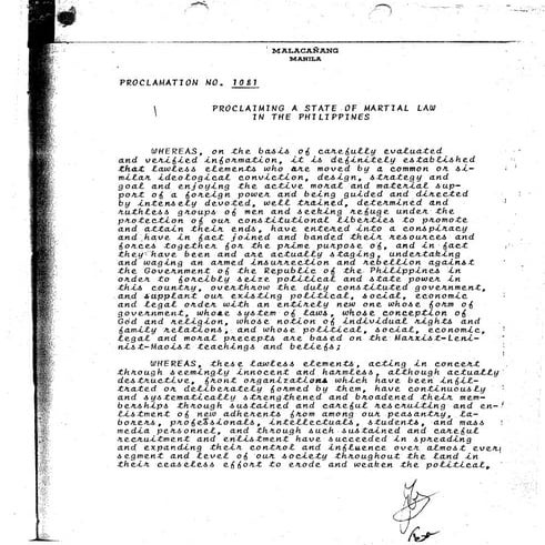 Proclamation no 1081 | PDF