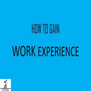 How to gain work experience | PDF