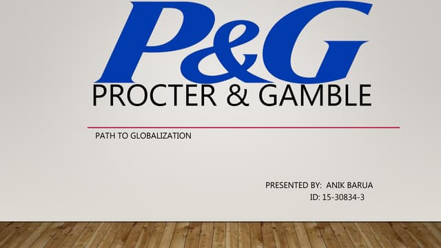 Marketing case study on procter & gamble (P&G) | PPTX