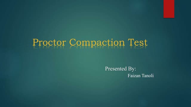 Compaction test of soil ASTM-D698 | PPTX | Standardized Testing ...