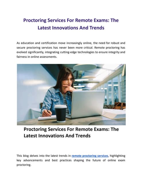 5 Key Features of Remote Proctoring | PDF