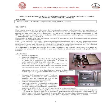 Proctor modificado - ASTM D-1557. | PDF