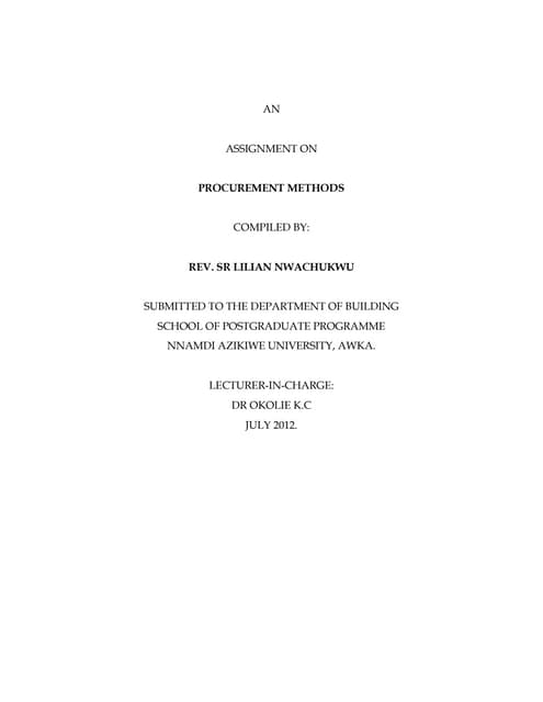 Traditional procurement method | DOCX