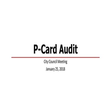 Procurement Card Audit | PPT