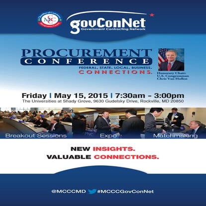 2015 MCCC GovConNet Procurement Conference Program Book | PDF
