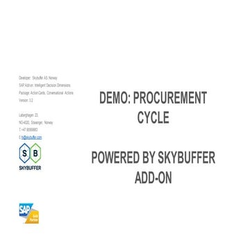 Skybuffer Intelligent SAP User Experience :: Procurement Full-Cycle Demo | PPT