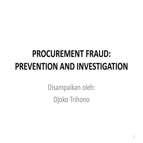 Procurement fraud : prevention & investigation | PPTX