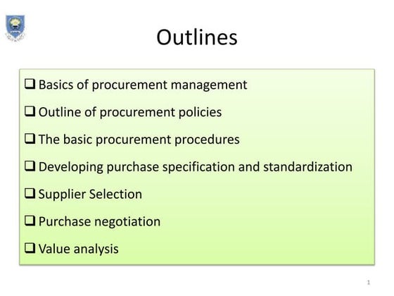 Introduction to procurement | PPT