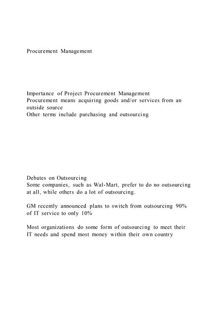 Procurement Management Knowledge Area | PPT