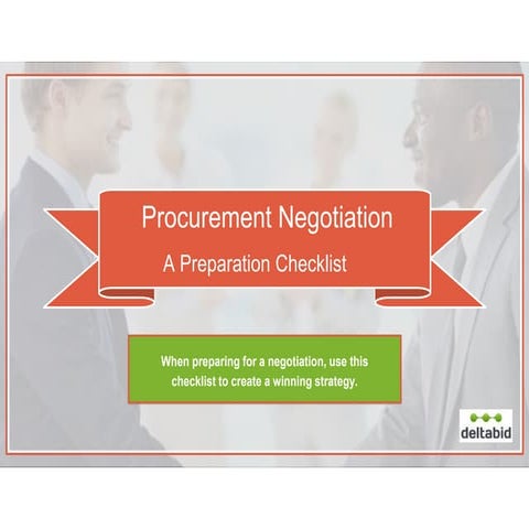 Negotiation Preparation Checklist for Procurement Professionals | PPT