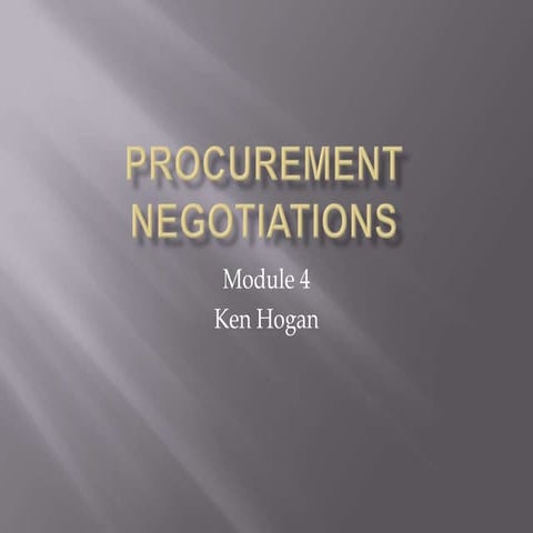 Procurement negotiations PJM400 Mod4 | PPTX