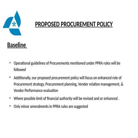Procurement policy and relate it to EPADS | PPT