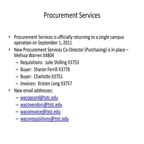 Procurement Services presentation | PPTX