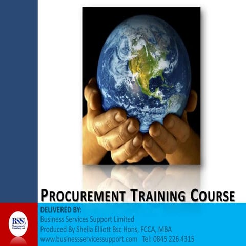Procurement training Training Course- Introduction to procurement | PPTX