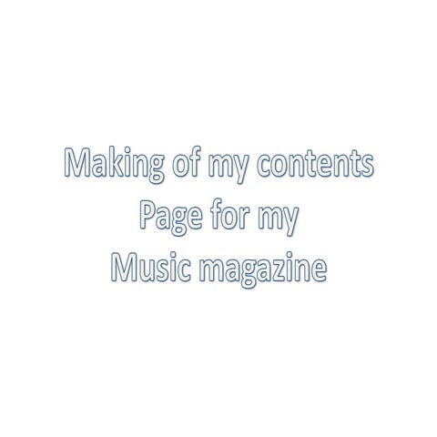 Production of my contents page | PPTX