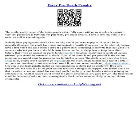 Pro Death Penalty Essays | PDF