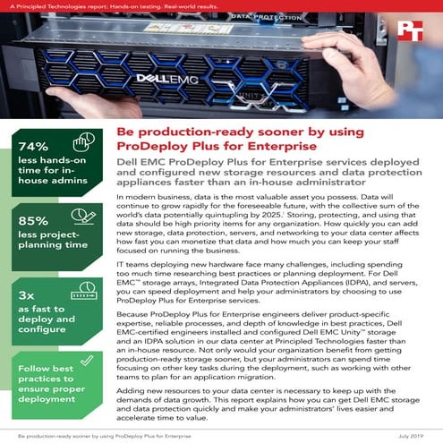 Dell Emc™ Prodeploy Set Up A Production Ready Environment In Less Time
