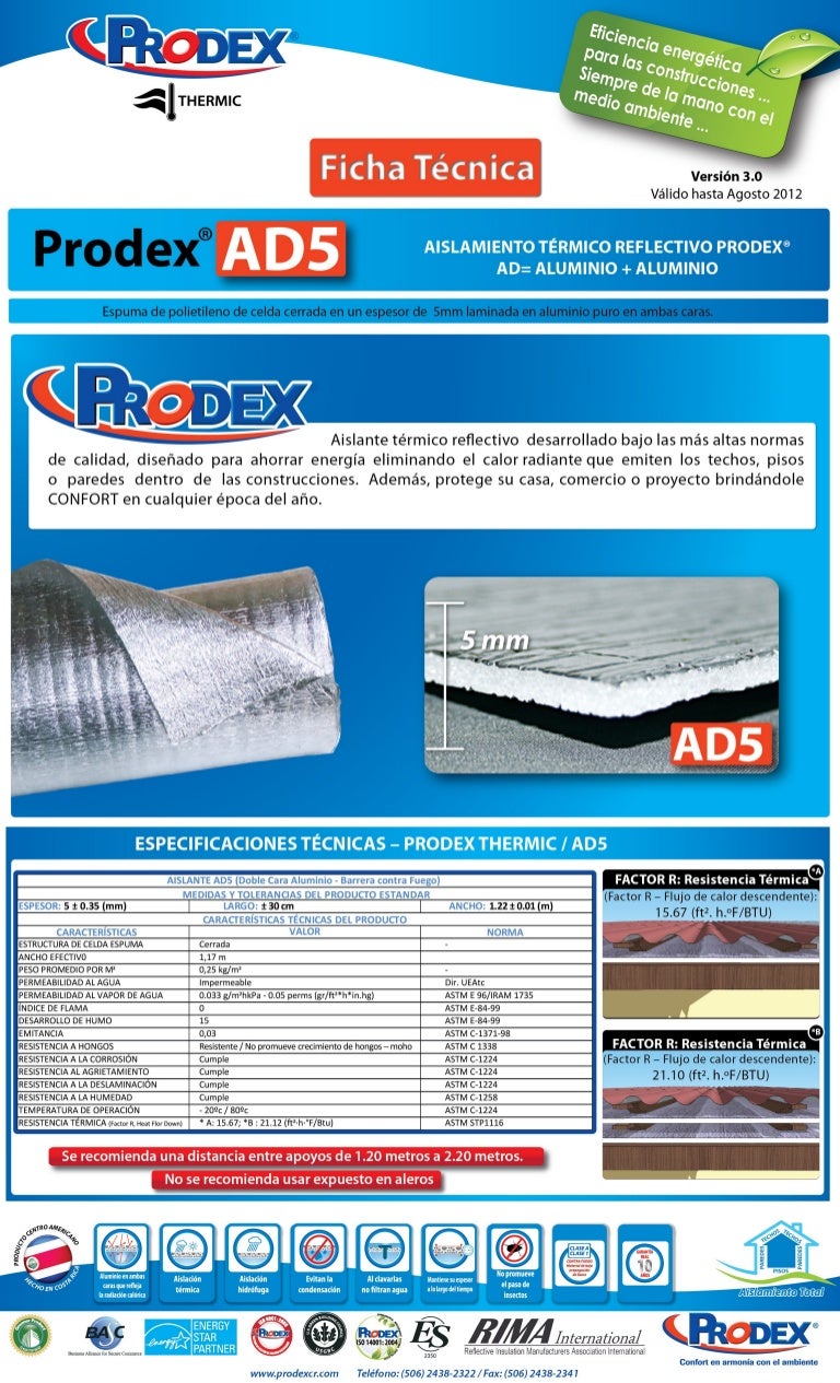 Prodex, ficha ad5