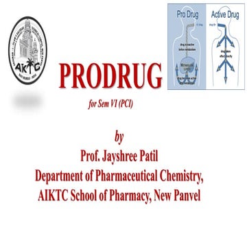 PRODRUG DESIGN [M.PHARM] | PPTX