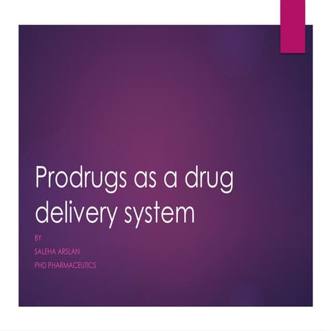 PRODRUG DESIGN [M.PHARM] | PPTX