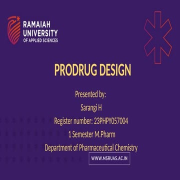 PRODRUG DESIGN [M.PHARM] | PPTX