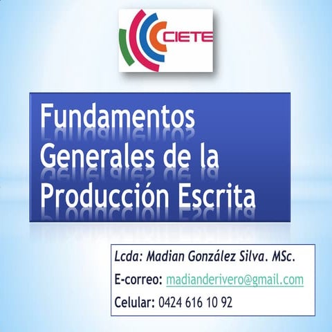 Producción escrita | PDF