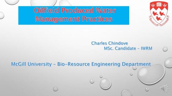 Produced water overview ppt, Oct 2011, M Rashid | PPTX | Chemistry ...