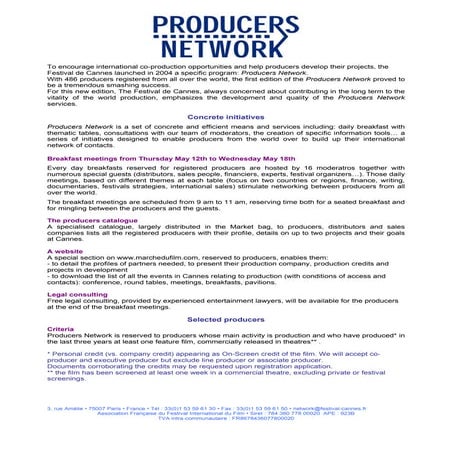 "Producers network" | PDF