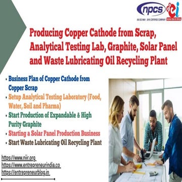 Producing Copper Cathode from Scrap, Analytical Testing Lab, Graphite ...