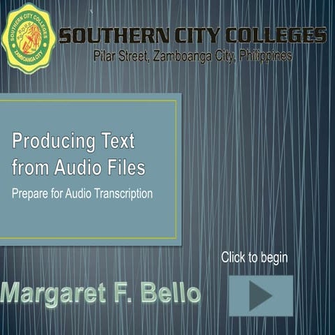 Producing text from audio files lo1 | PPTX