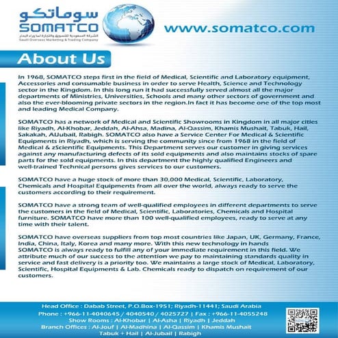 Somatco Product Catalogue | Medical | Laboratory | PDF