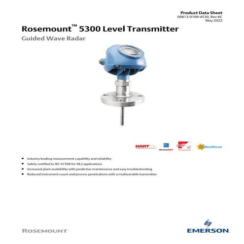product-data-sheet-5300-level-transmitter-guided-wave-radar-rosemount ...