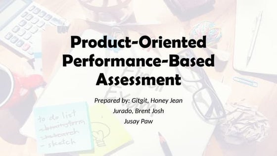 Chapter 5 product-oriented performance-based assessment | PPTX