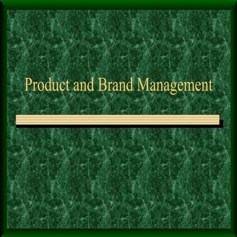 Product and brand management | PPT