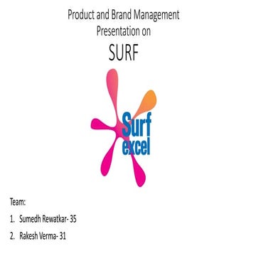 Product and brand management surf excel | PPTX