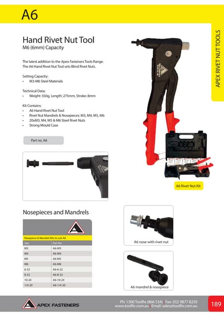 APEX HR-705 HAND RIVET TOOL 3/16 | PDF