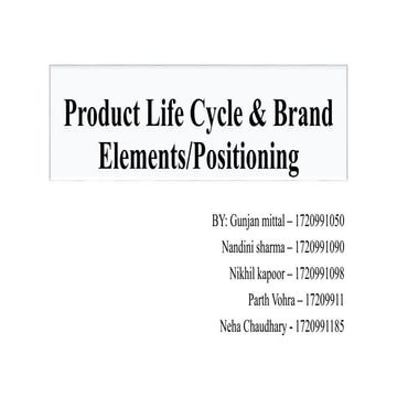 Product life cycle & brand | PPTX