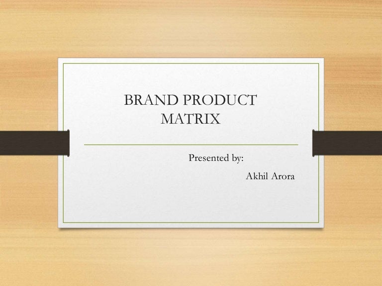Product brand matrix