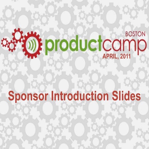 Product Camp Boston - Sponsor Introduction slides | PPTX