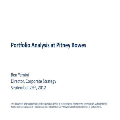 Portfolio Analysis | PPTX